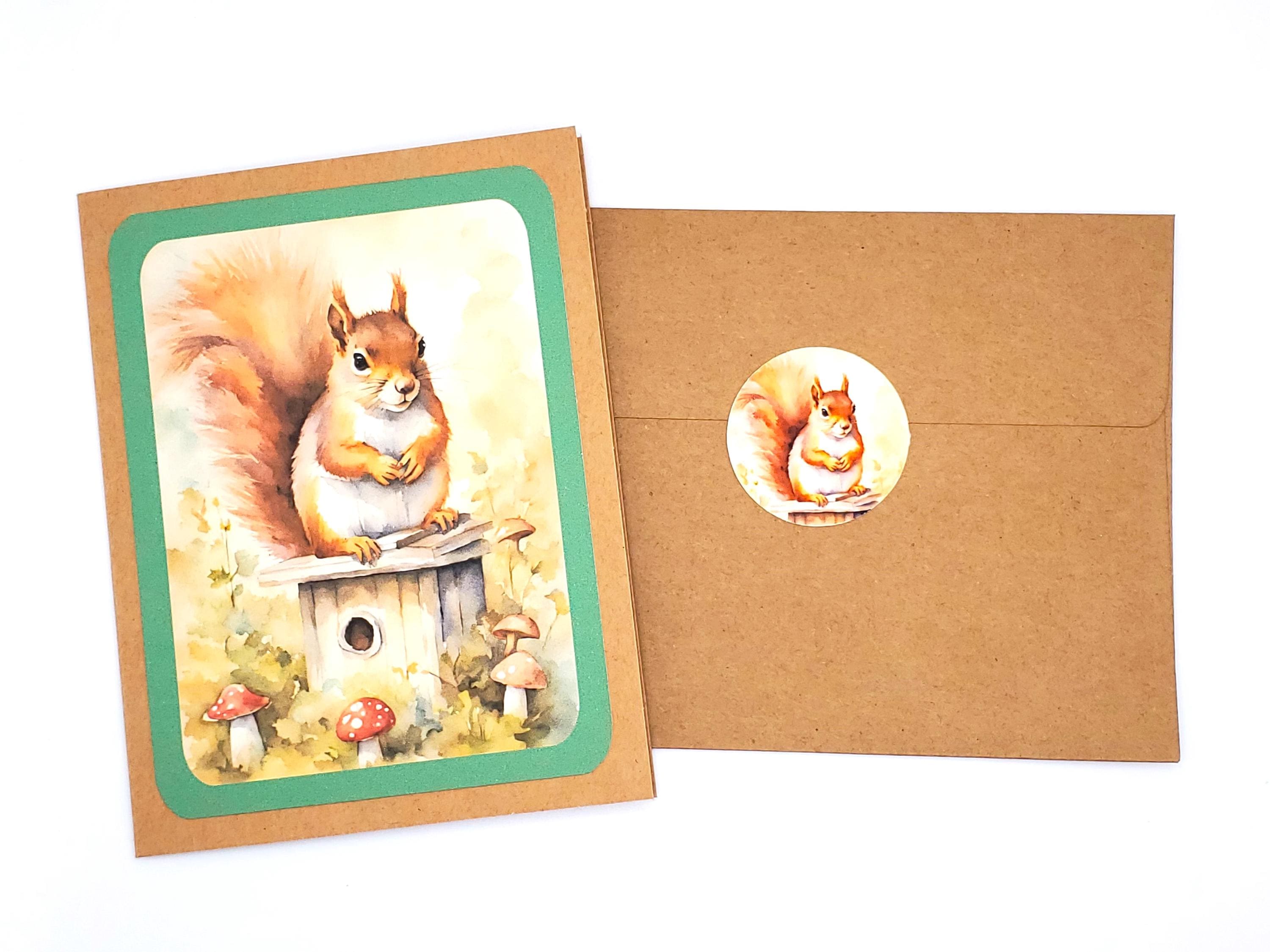 Squirrel Note Cards, Woodland Animal Note Cards, Squirrel Lover Gift - Etsy