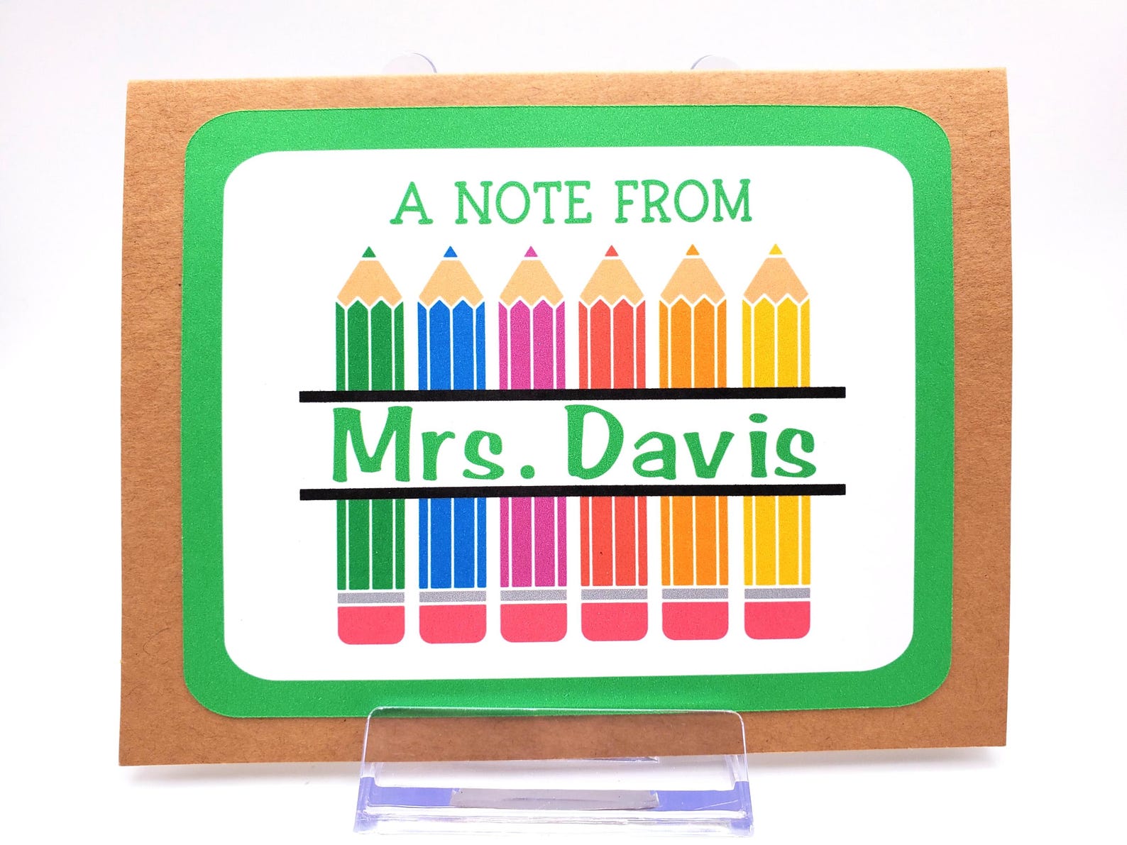 Personalized Teacher Note Cards, Handmade Teacher Gift, Teacher ...