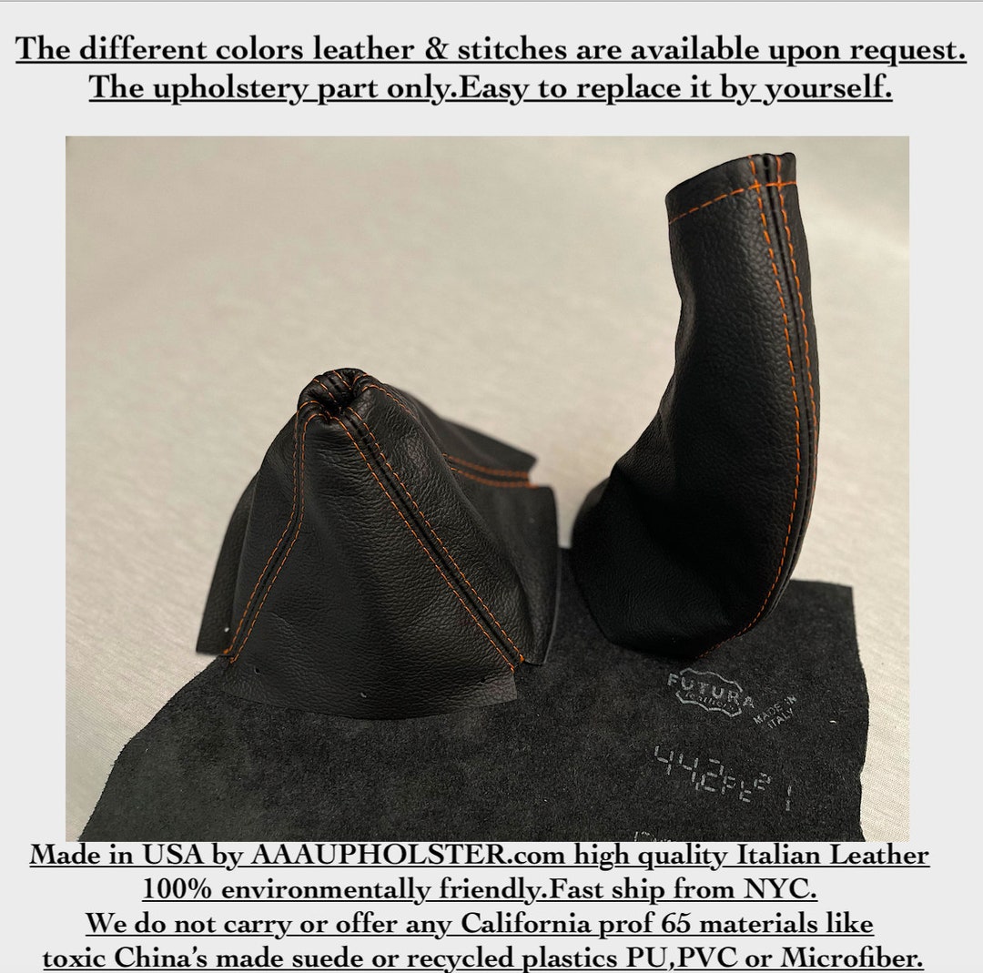 Shift & E Brake Boots Set Real Leather for 1999-2004 Mazda Miata Black ...