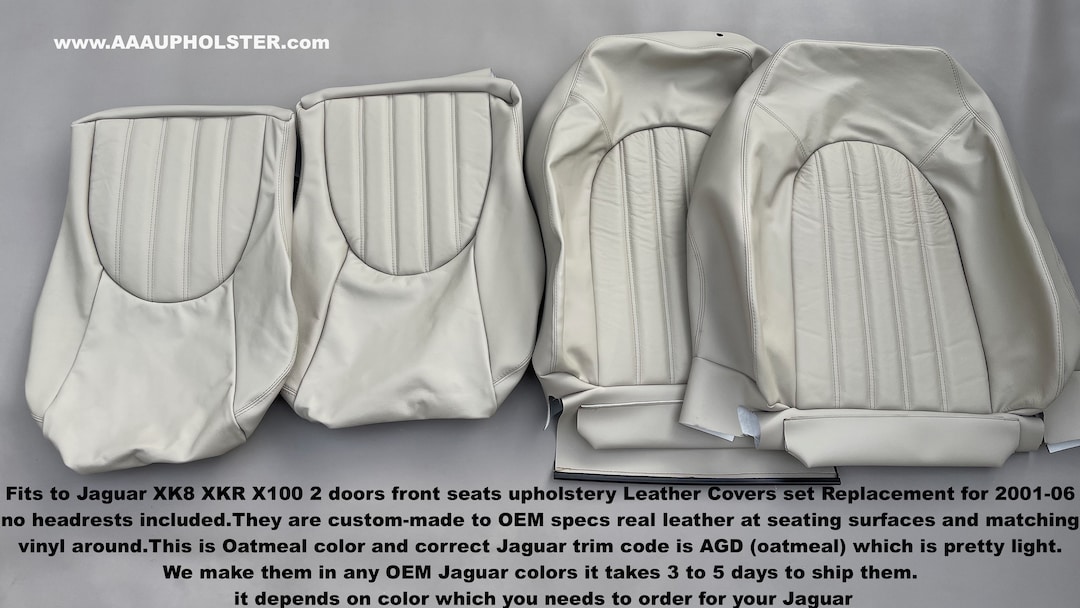 Fits to Jaguar XK8 XKR X100 2 Doors Front Seats Set of Leather Covers ...