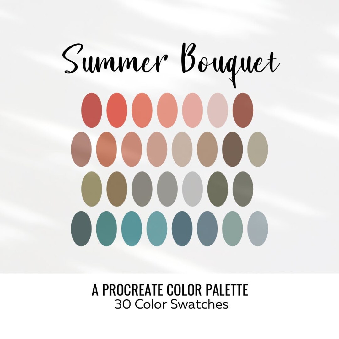 Summer Bouquet Procreate Color Palette - Etsy