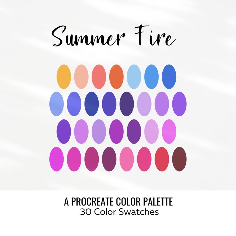 Summer Fire Procreate Color Palette - Etsy
