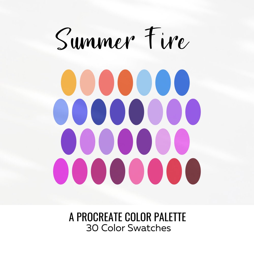 Summer Fire Procreate Color Palette - Etsy