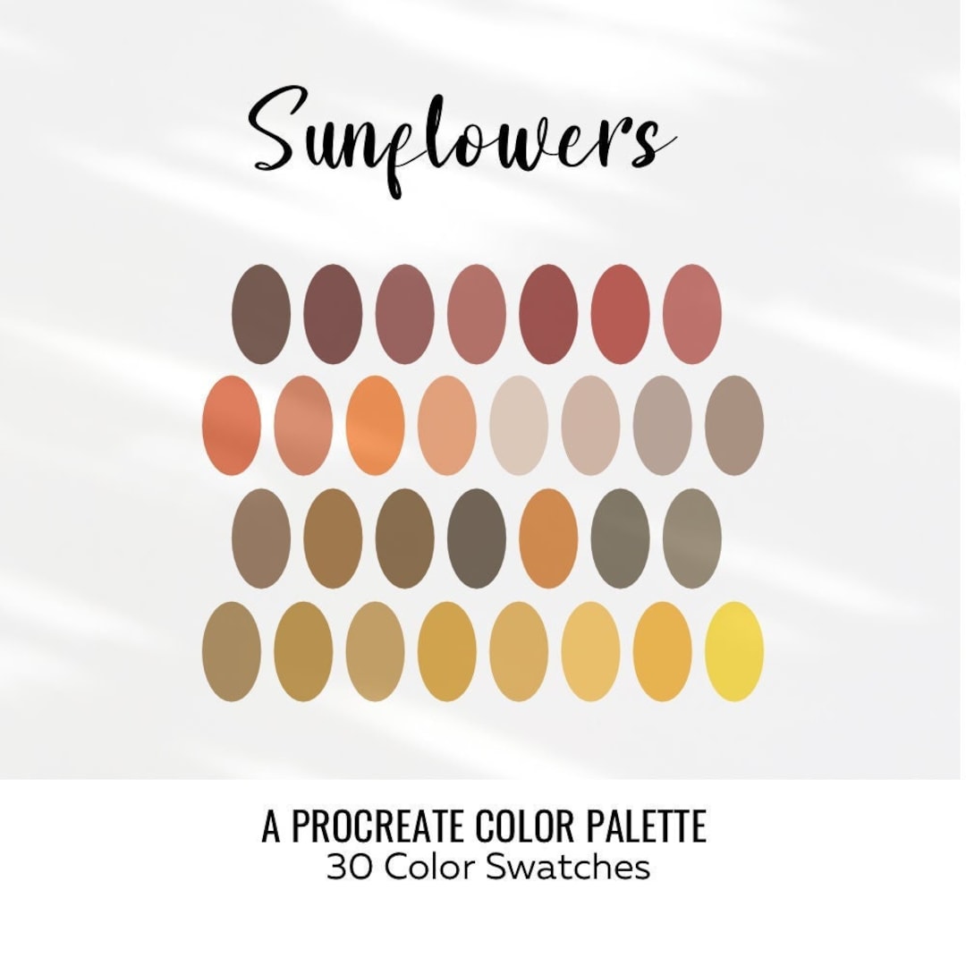 Sunflowers Procreate Color Palette - Etsy