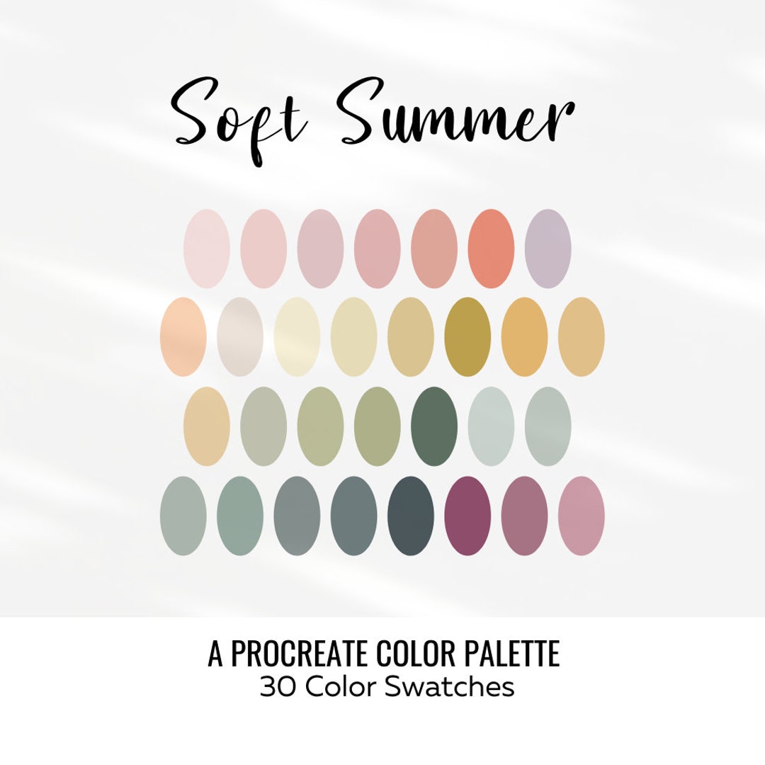 Soft Summer Procreate Color Palette - Etsy