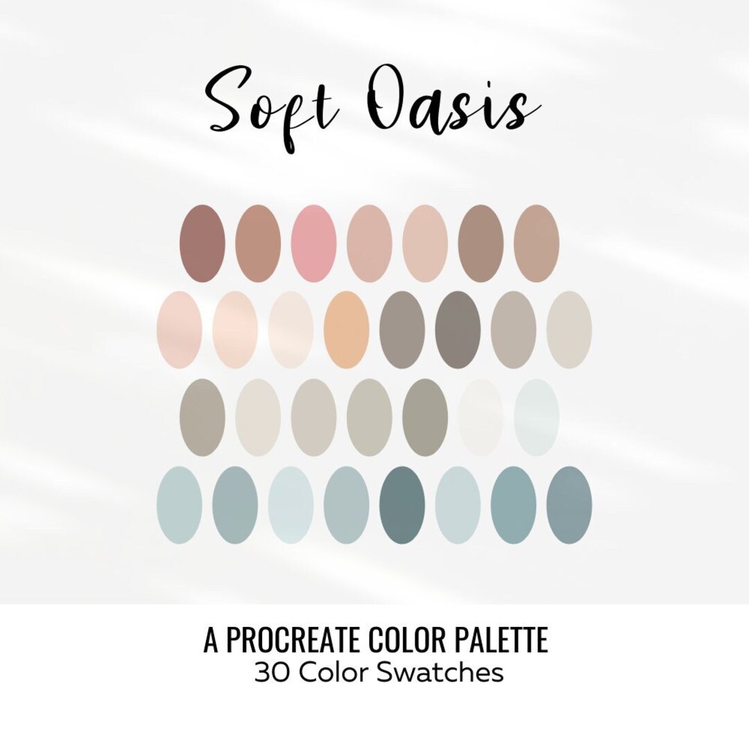 Soft Oasis Procreate Color Palette - Etsy