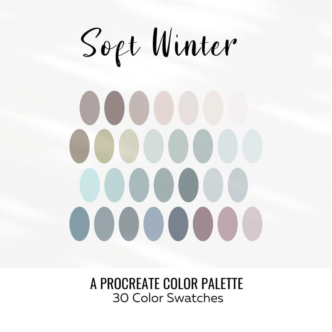 Soft Winter Procreate Color Palette - Etsy