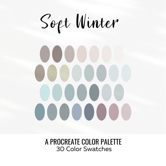 Soft Winter Procreate Color Palette | Etsy