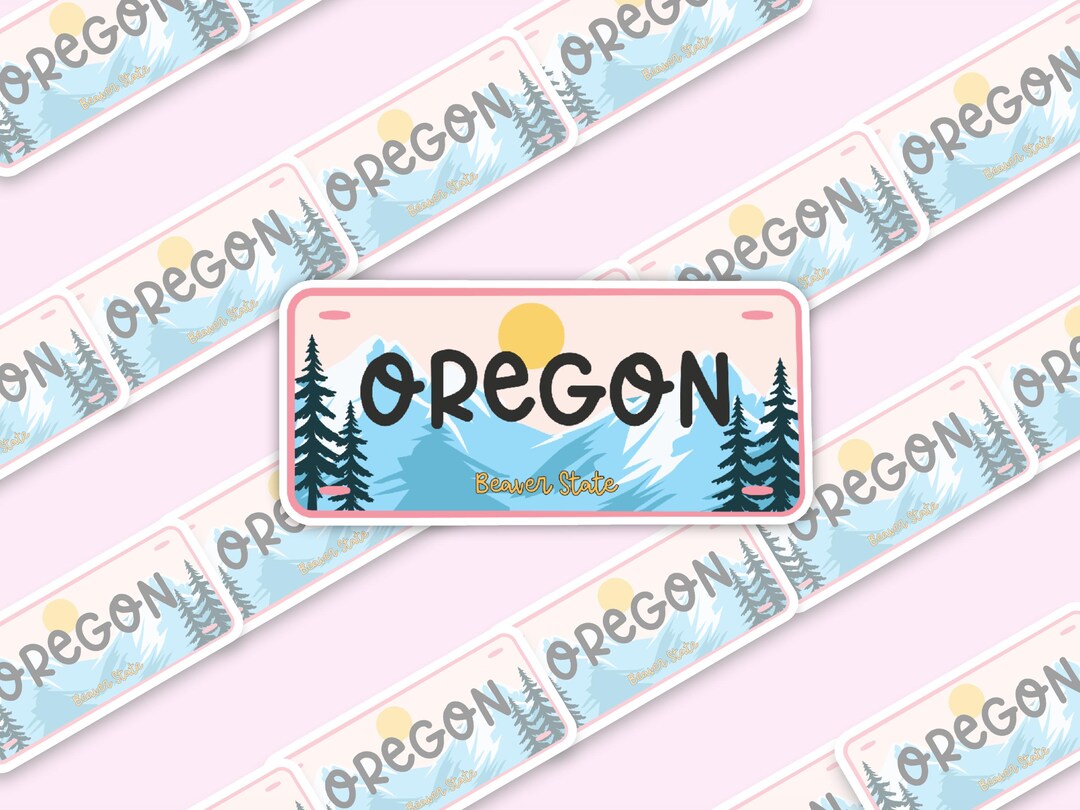 Handmade Vinyl Sticker (UV and Water Resistant)- "oregon" State License ...