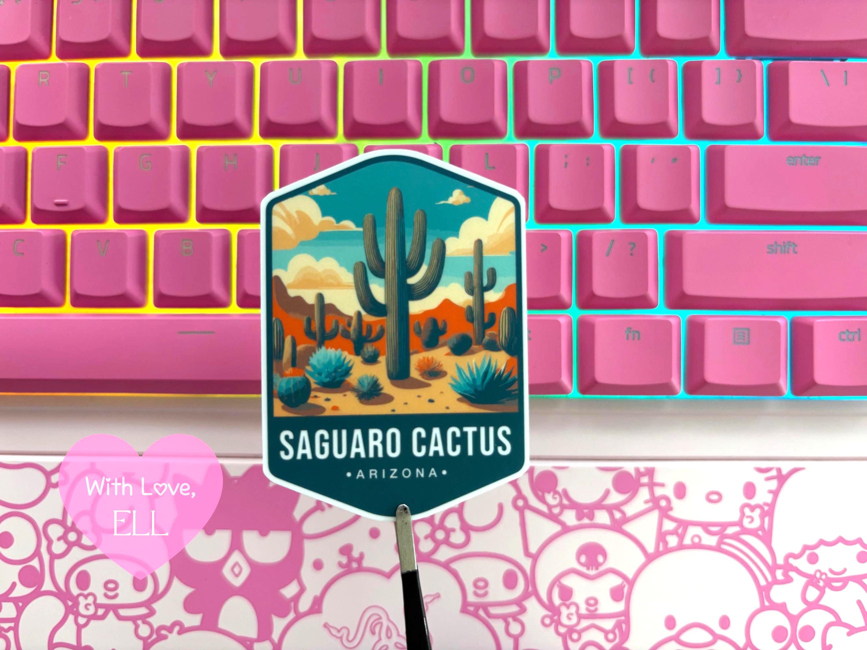 Handmade Vinyl Sticker - Arizona State Flower " Saguaro Cactus" - Etsy