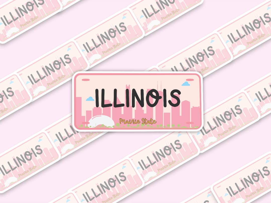 Handmade Vinyl Sticker (UV and Water Resistant)- "illinois" State ...
