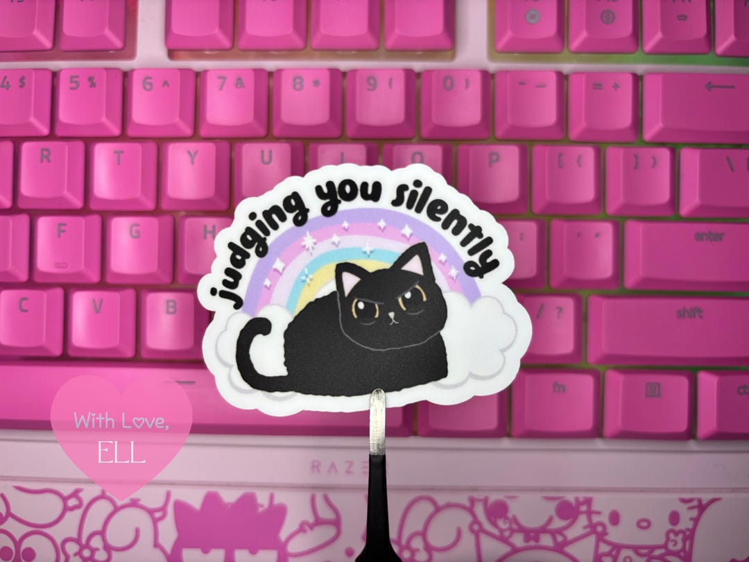 Handmade Vinyl Sticker - "judging You Silently" - Etsy