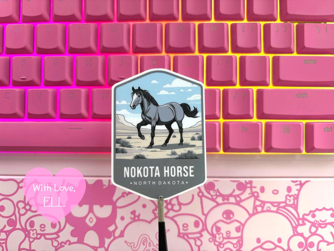 Handmade Vinyl Sticker - "north Dakota" State Animal- Nokota Horse - Etsy
