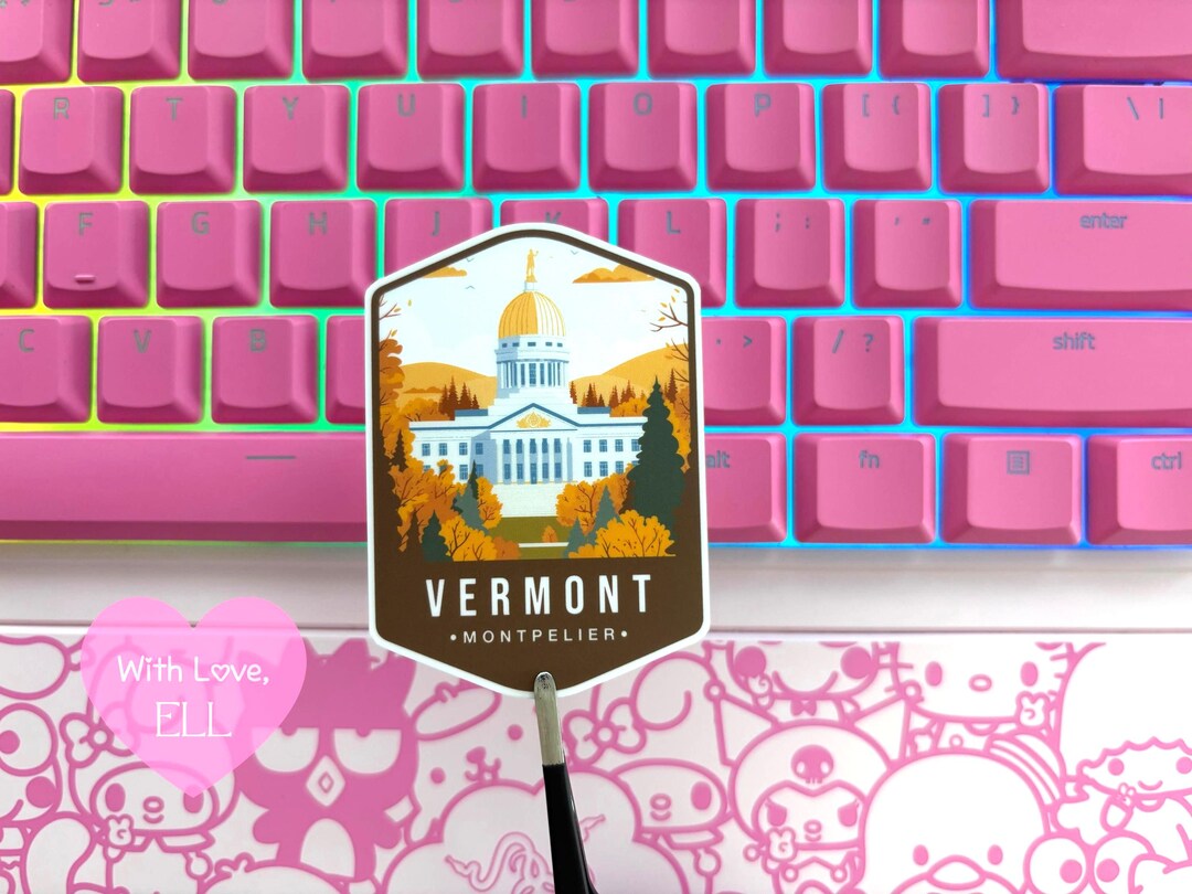 Handmade Vinyl Sticker - "vermont" State - Etsy