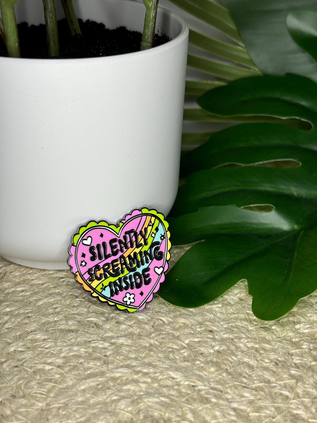 Hard Enamel Pin- "silently Screaming Inside" - Etsy