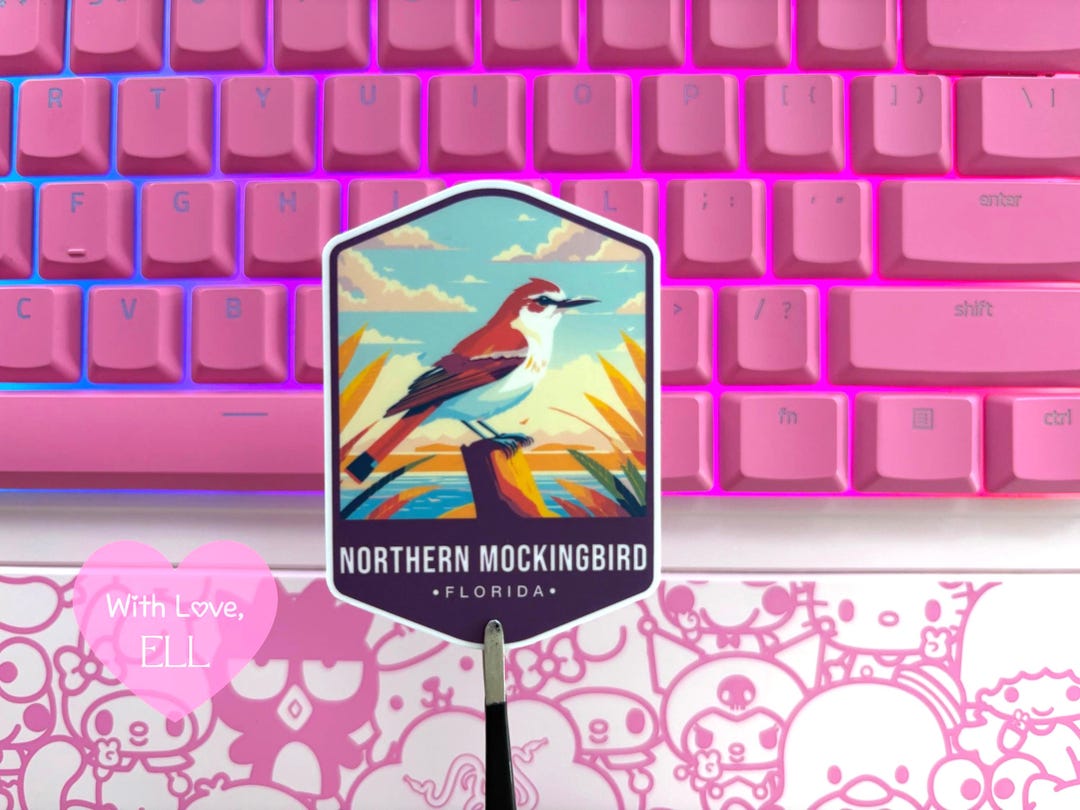 Handmade Vinyl Sticker - "florida" State Bird Northern Mockingbird - Etsy