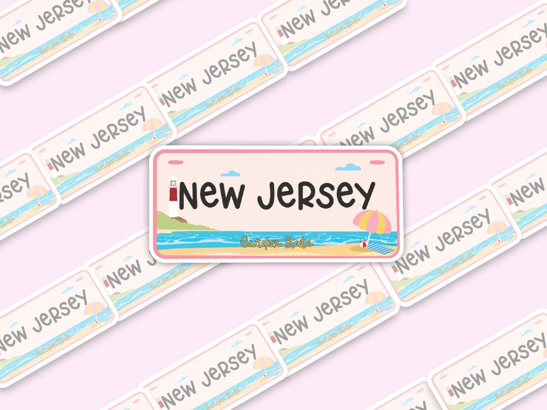 Handmade Vinyl Sticker - "new Jersey" State License Plate - Etsy
