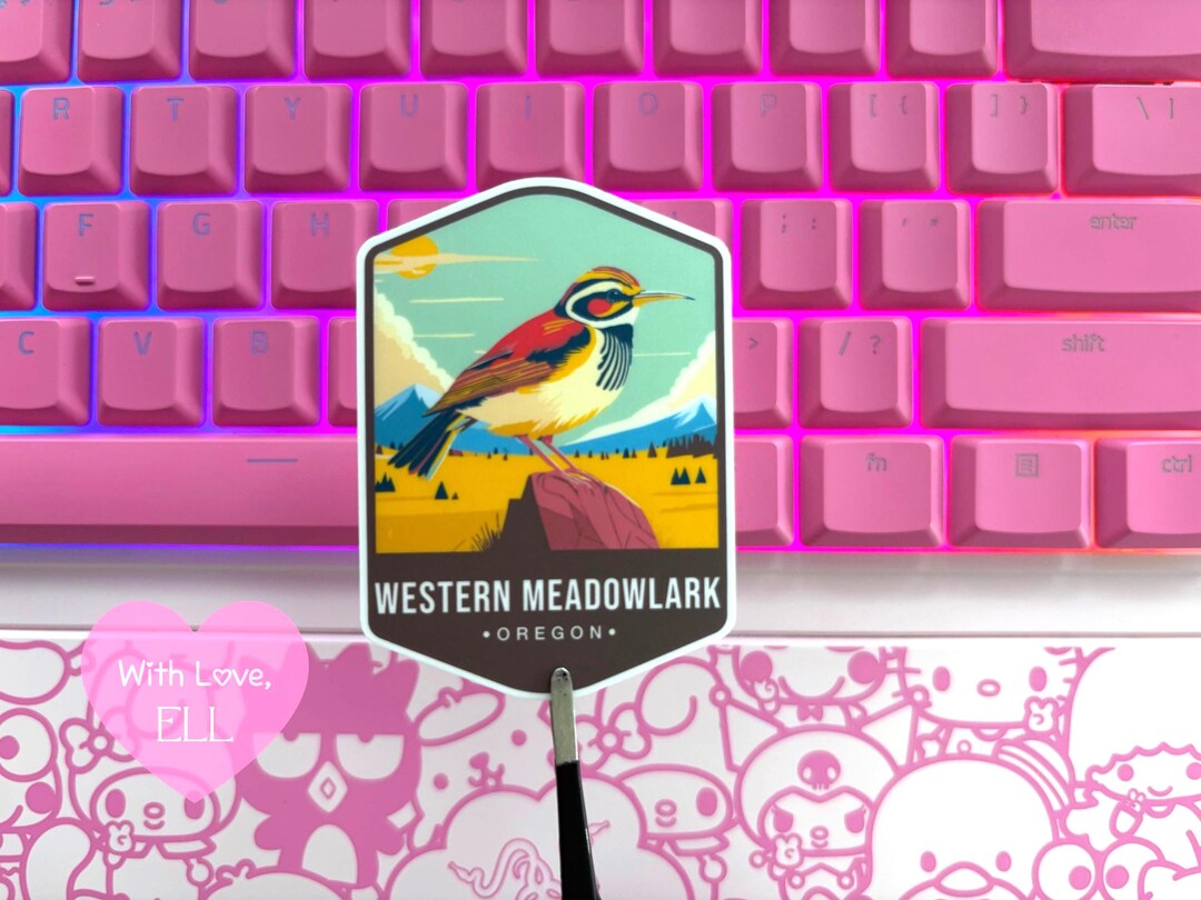 Handmade Vinyl Sticker - "oregon" State Bird Western Meadowlark - Etsy