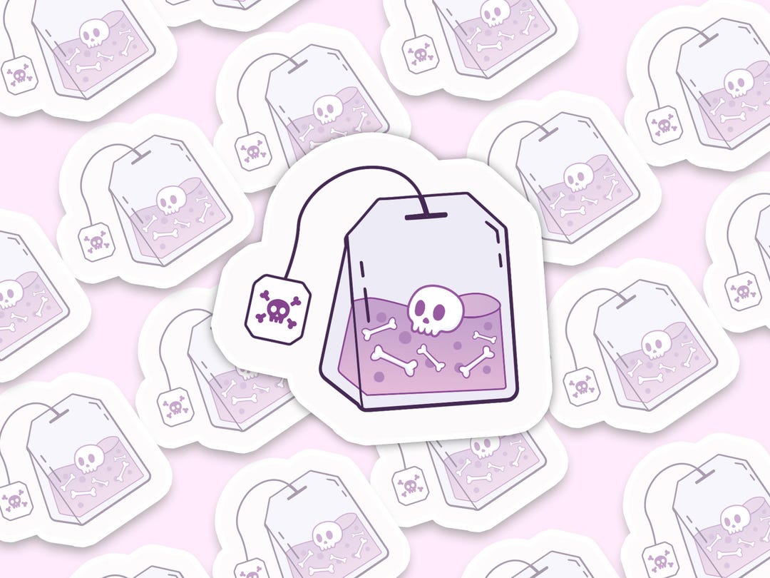 Handmade Vinyl Sticker - "spooky Tea" - Etsy