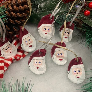 Mini Oyster Shell Santa Ornament Hand Painted - Etsy