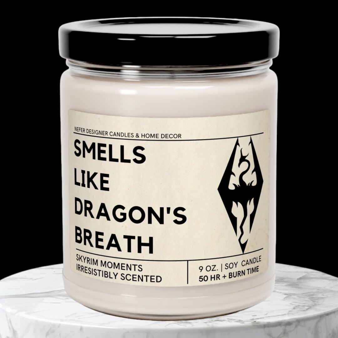 SKYRIM IMPERIAL DRAGON Inspired Soy Candle-smells Like Dragon's Breath ...