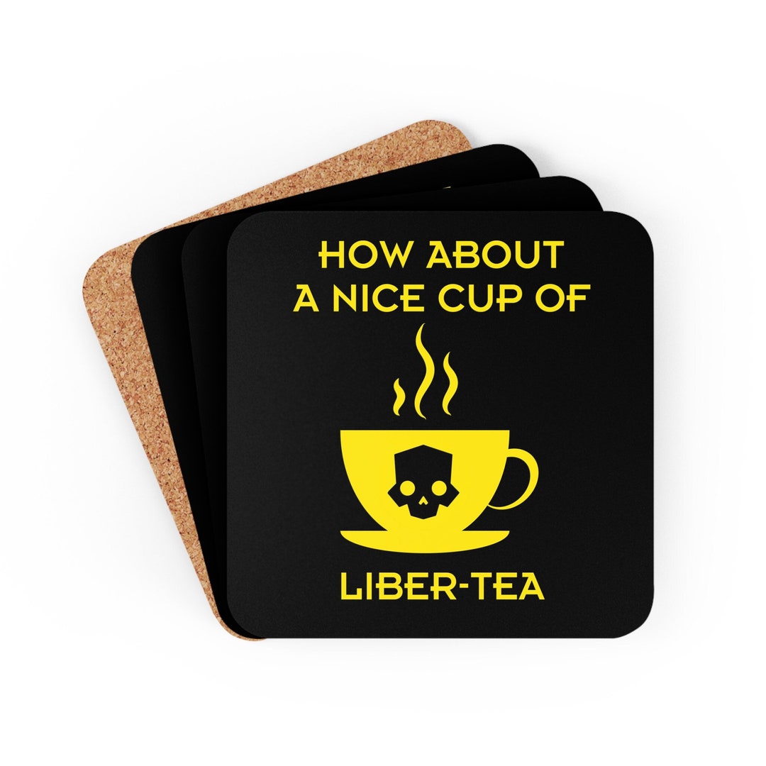 Helldivers2 How About a Nice Cup of Liber-tea Corkwood Coaster Set Helldivers 2 Fan Gift ...