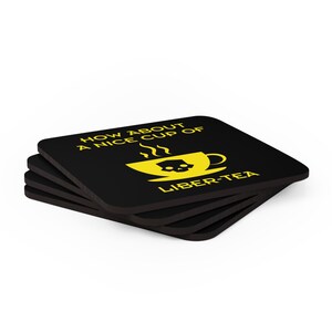 Helldivers2 How About a Nice Cup of Liber-tea Corkwood Coaster Set Helldivers 2 Fan Gift ...