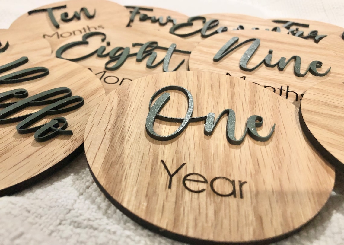 Baby Monthly 3D Milestone Disc Markers Modern Milestone - Etsy
