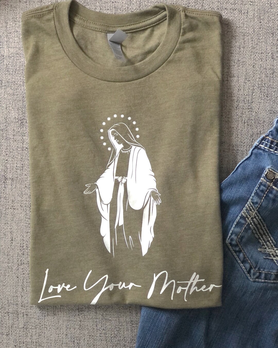Virgin Mary Tshirt, Love Your Mother Religious Catholic T-shirt ...