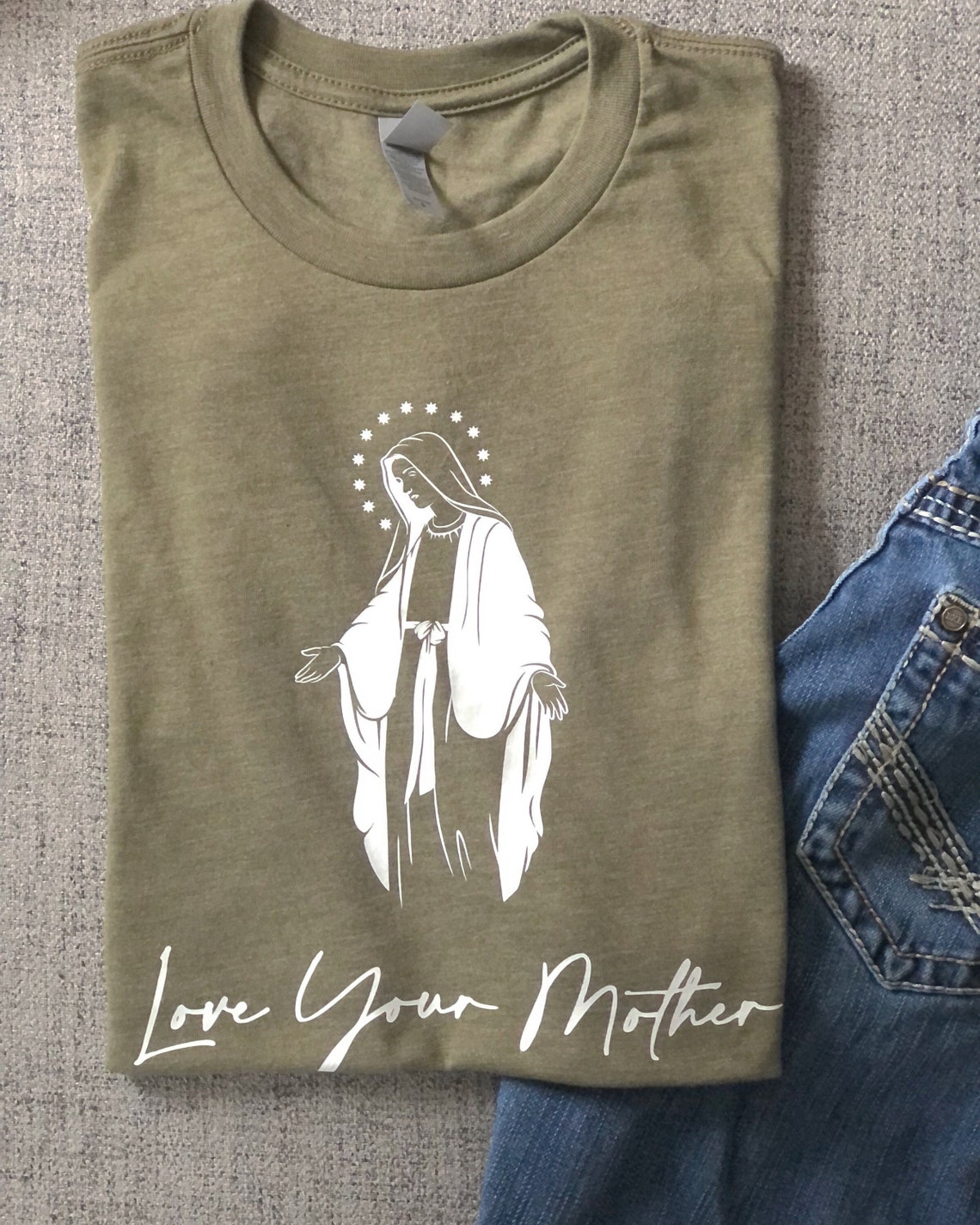 Virgin Mary Tshirt Love Your Mother Religious - Etsy