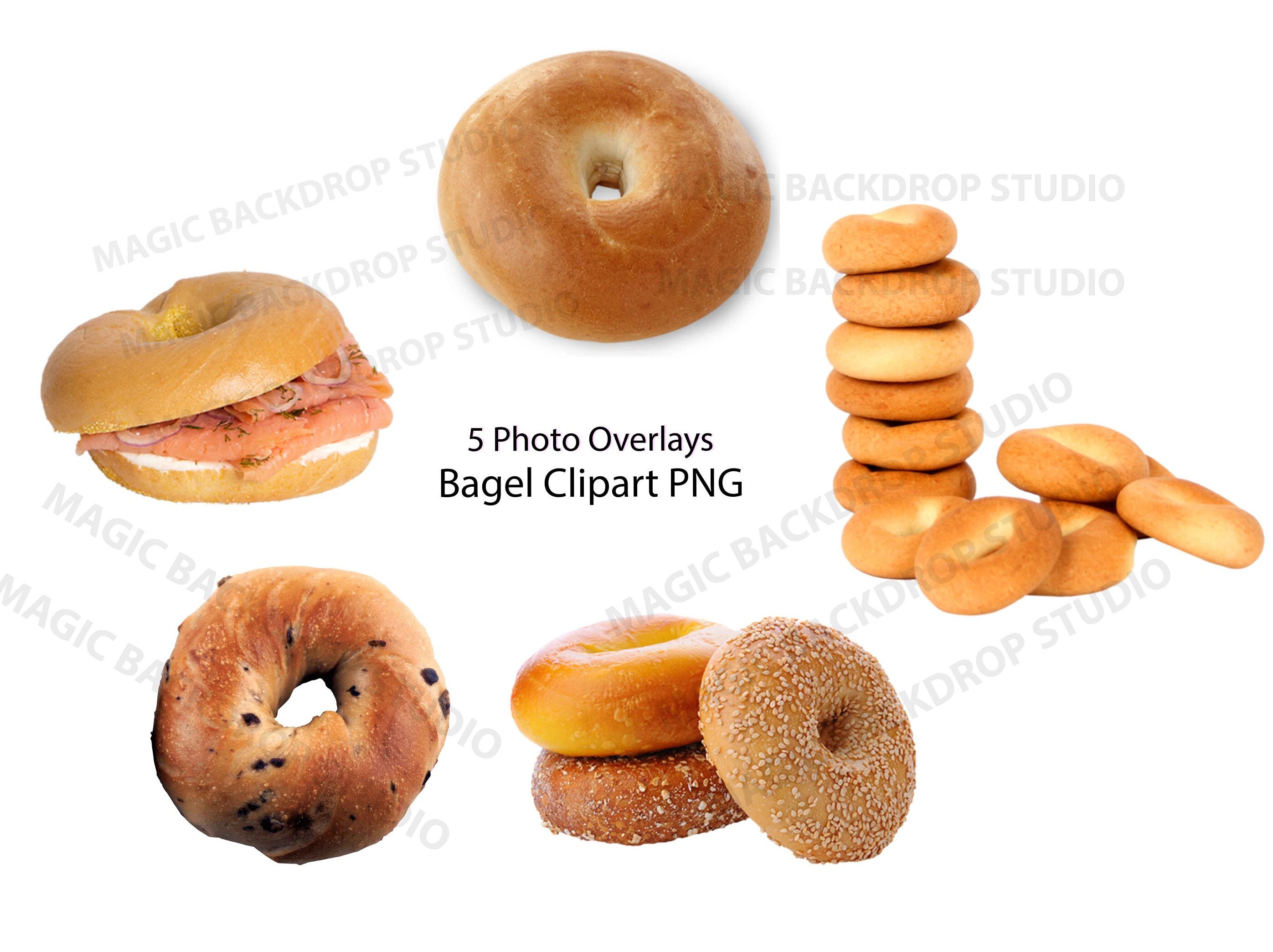 Bagel Bagels PNG Bundle Baguette Slice Slices Food Damper Clip Art ...