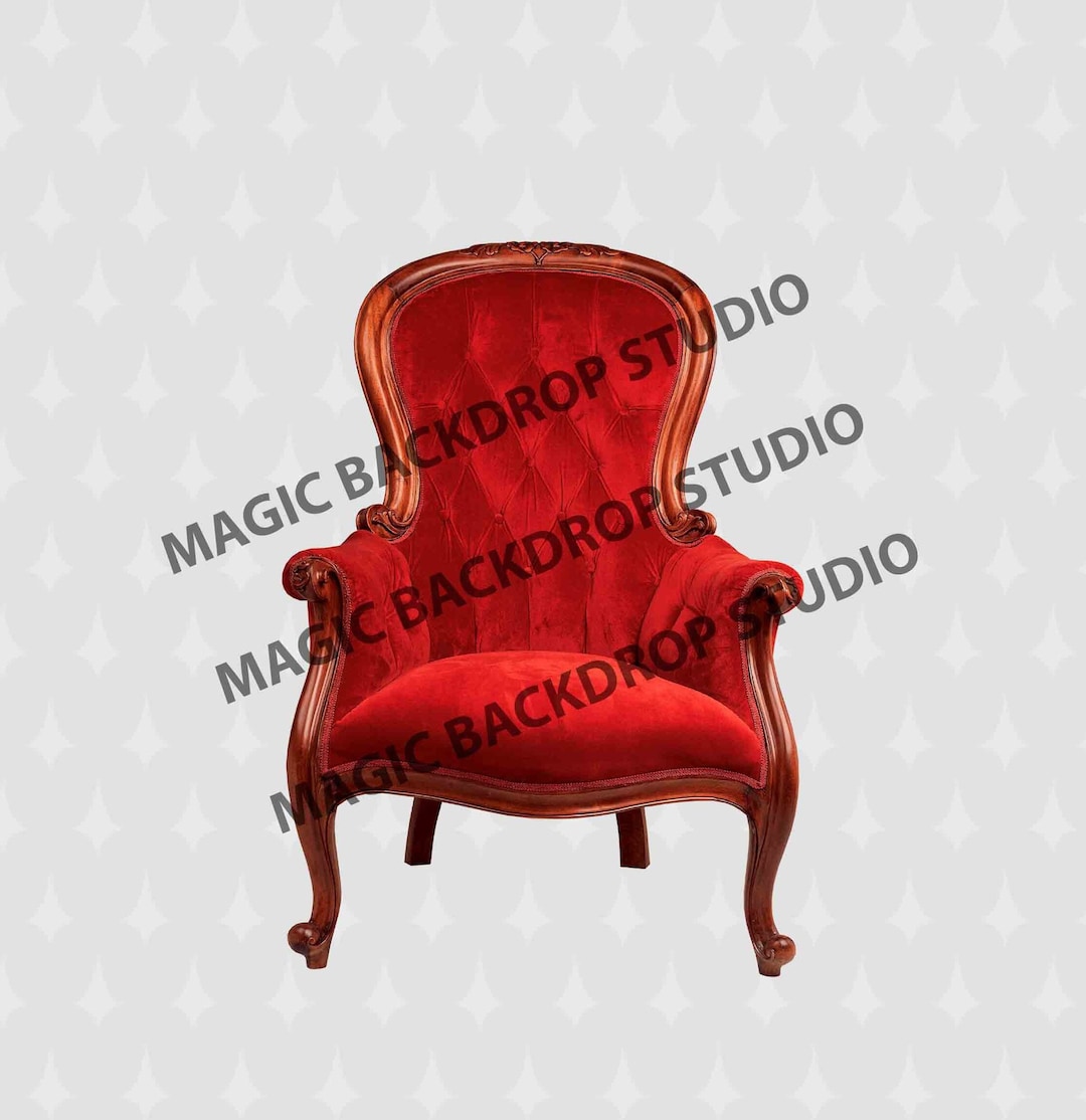 Red Vintage Sitting Chair Arm Chairs Antique Velvet Clip Art Overlay ...