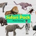 Safari Pack PNG Jungle Bundle Giraffe Lion Zebra Hyena Hippo Wild ...