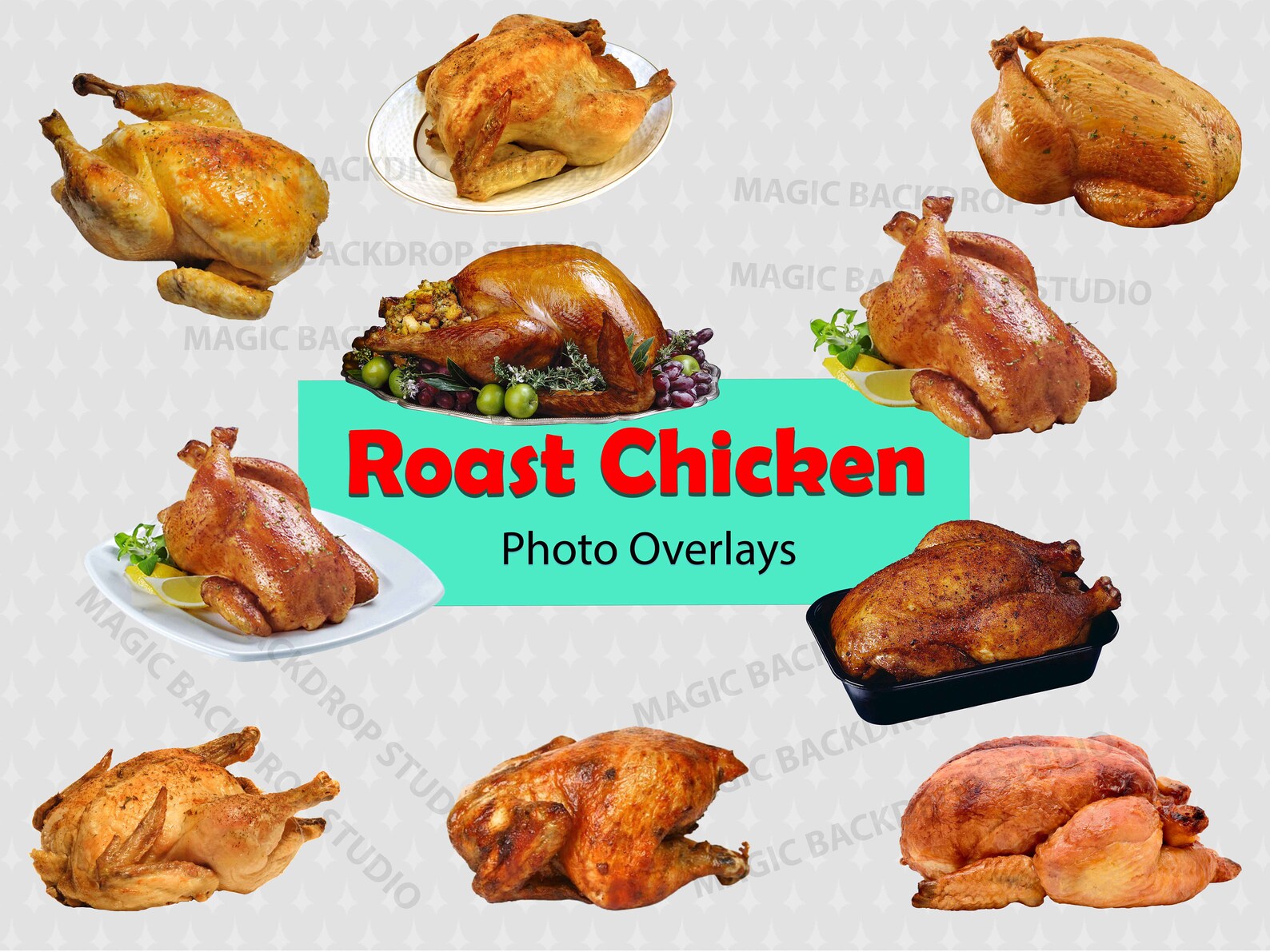 Roast Chicken Food PNG Bundles Oven Roasted Poultry Christmas Meat Clip ...