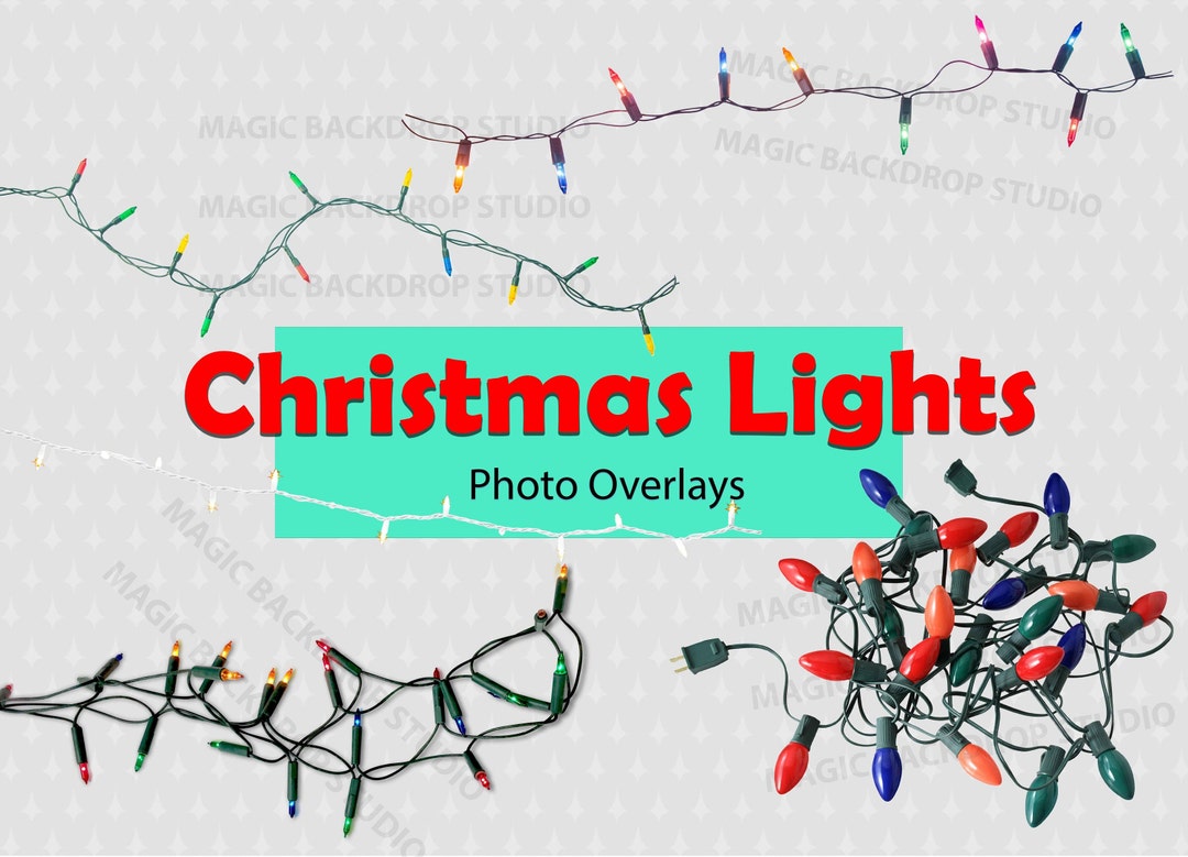 Christmas Lights PNG Bundle Trees Santa Festive Fairy Lights Xmas Gifts ...