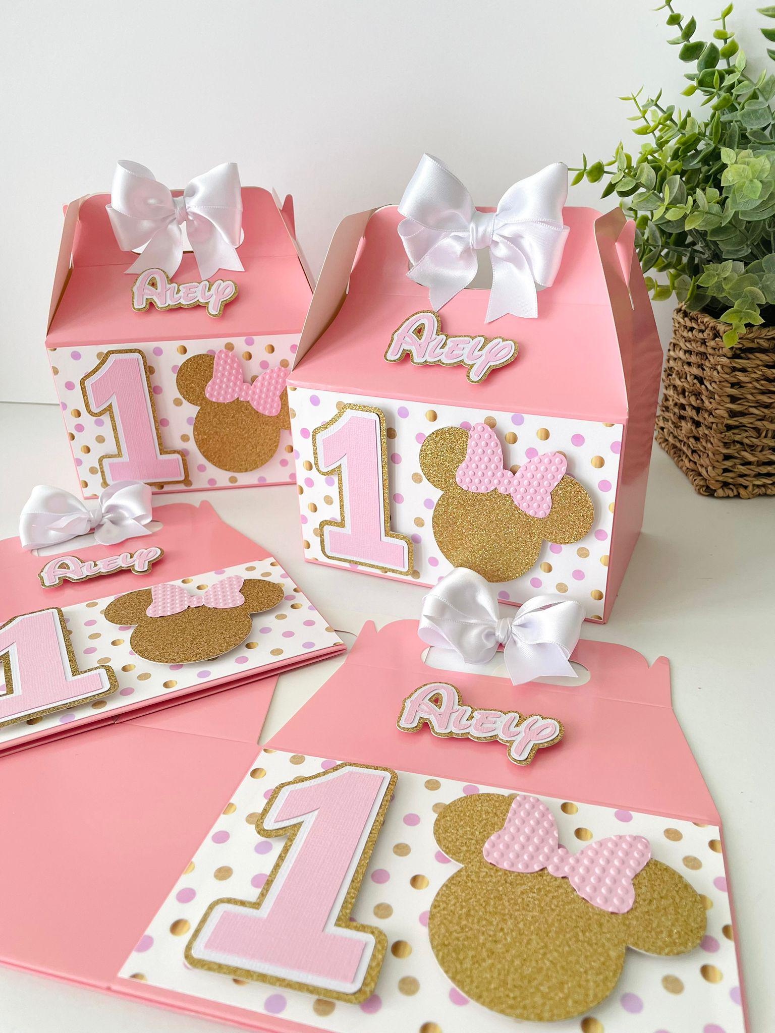 Minnie Mouse Birthday Favor Boxes: Pink Party Gable Box - Etsy