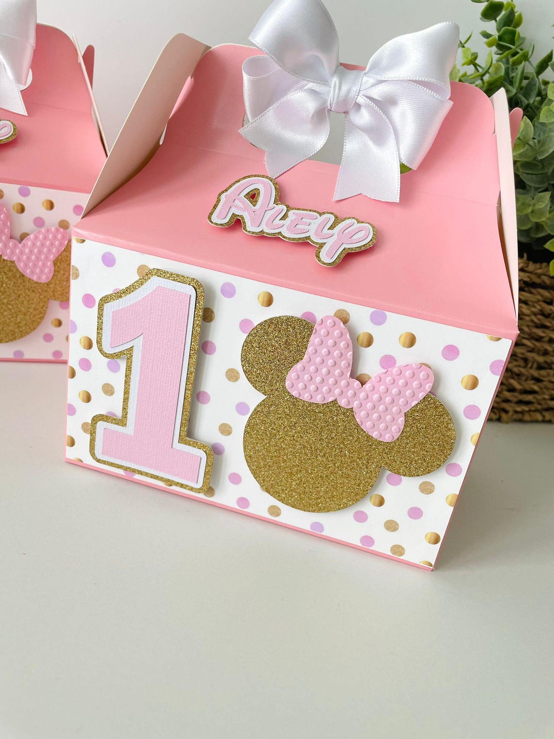 Minnie Mouse Birthday Favor Boxes: Pink Party Gable Box - Etsy