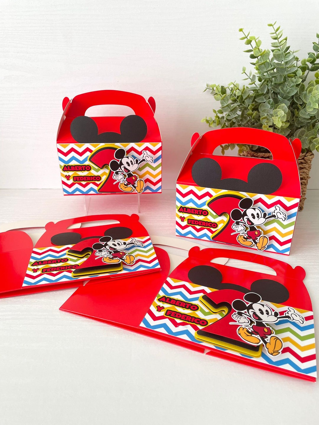 Mickey Mouse Birthday Treat Box: Personalized Party Favor - Etsy