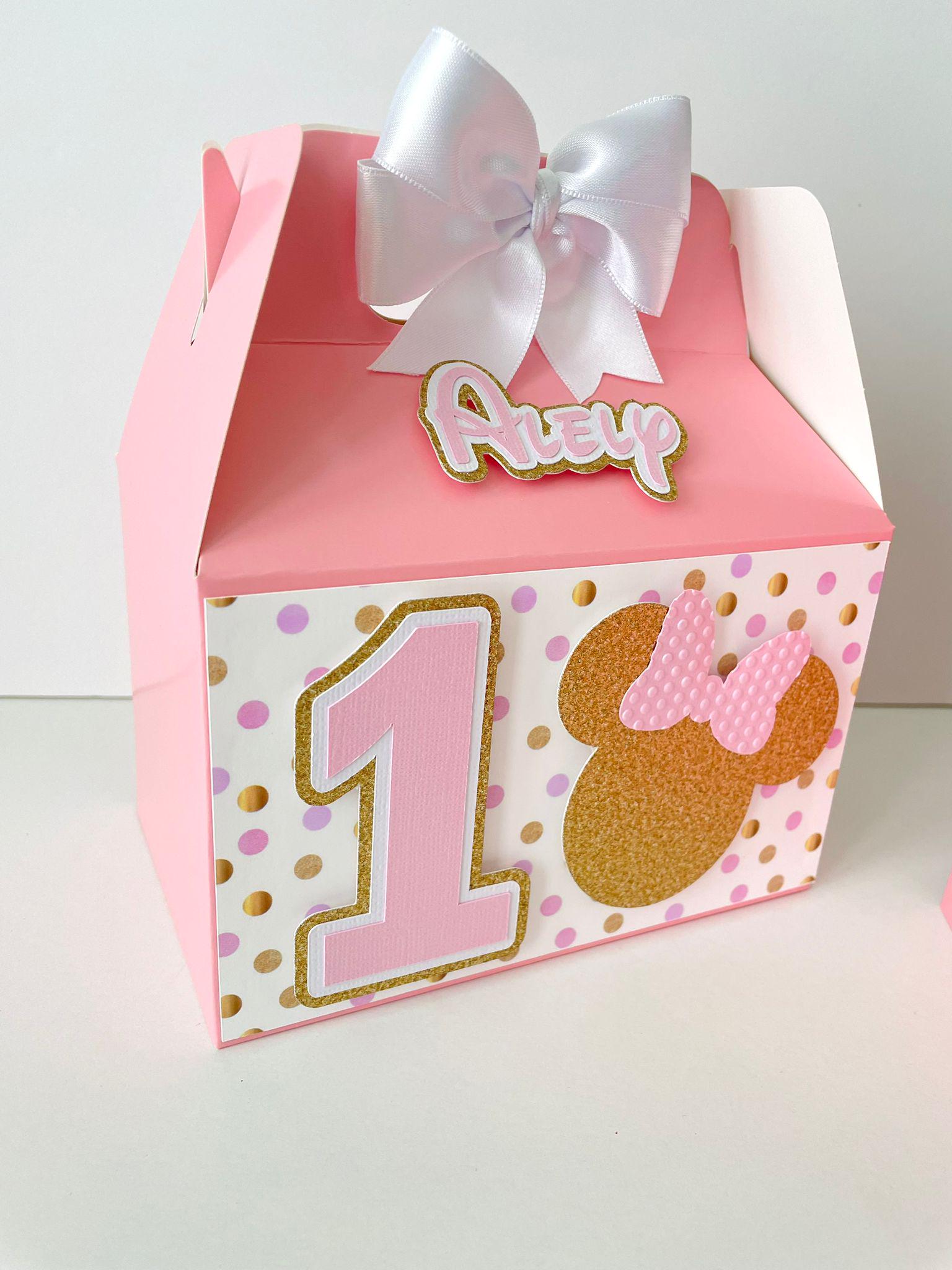 Minnie Mouse Birthday Favor Boxes: Pink Party Gable Box - Etsy
