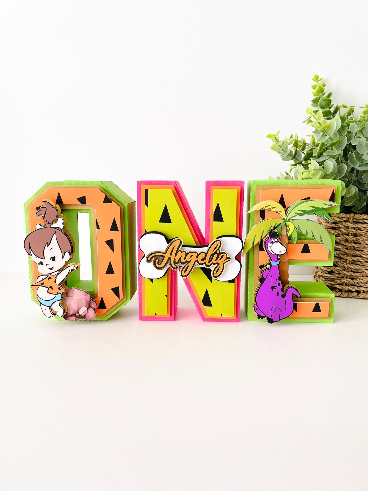 Pebbles 3D Letters/pebbles Birthday/pebbles Flintstones Birthday Party ...