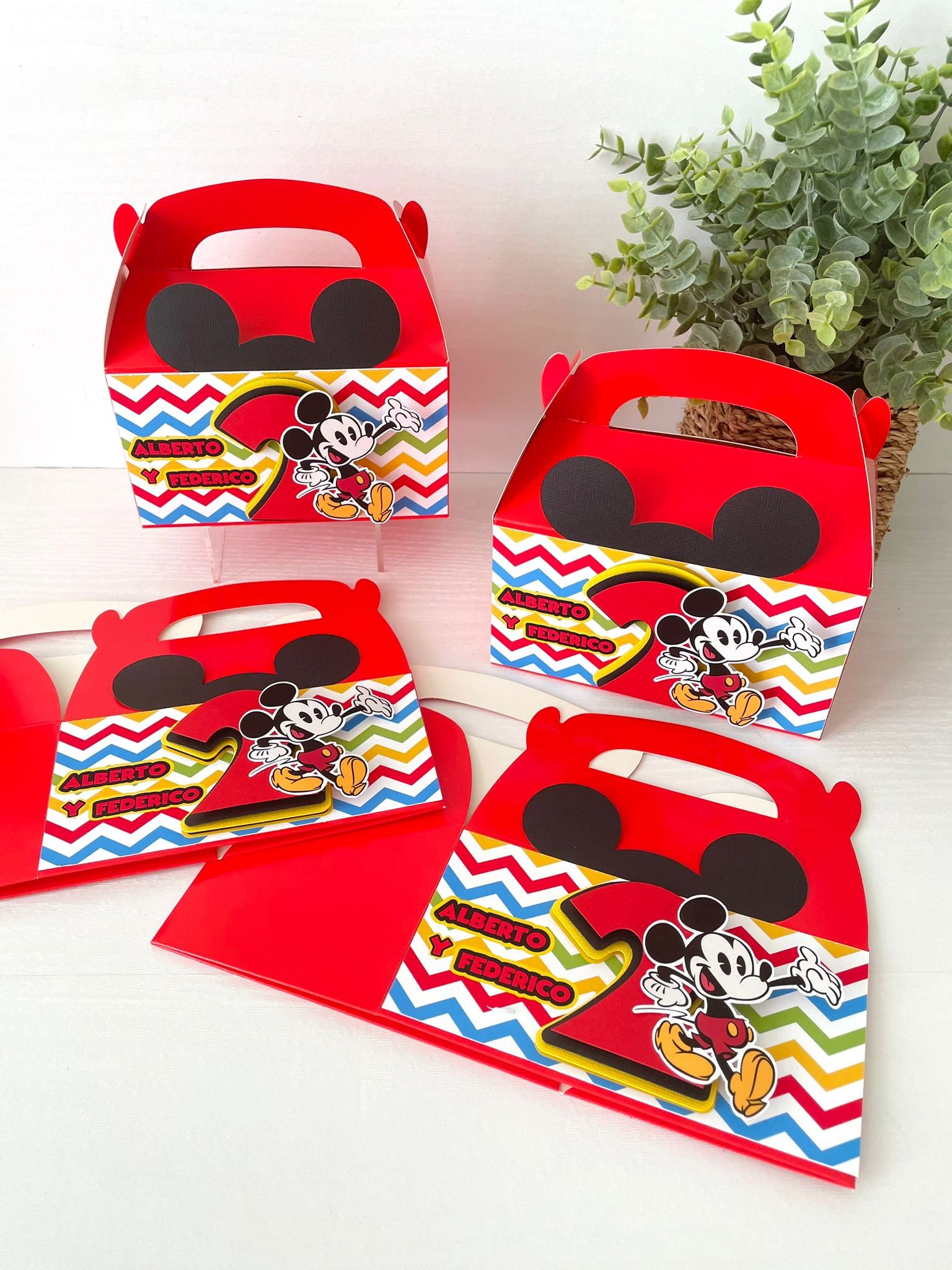 Mickey Mouse Birthday Treat Box: Personalized Party Favor - Etsy