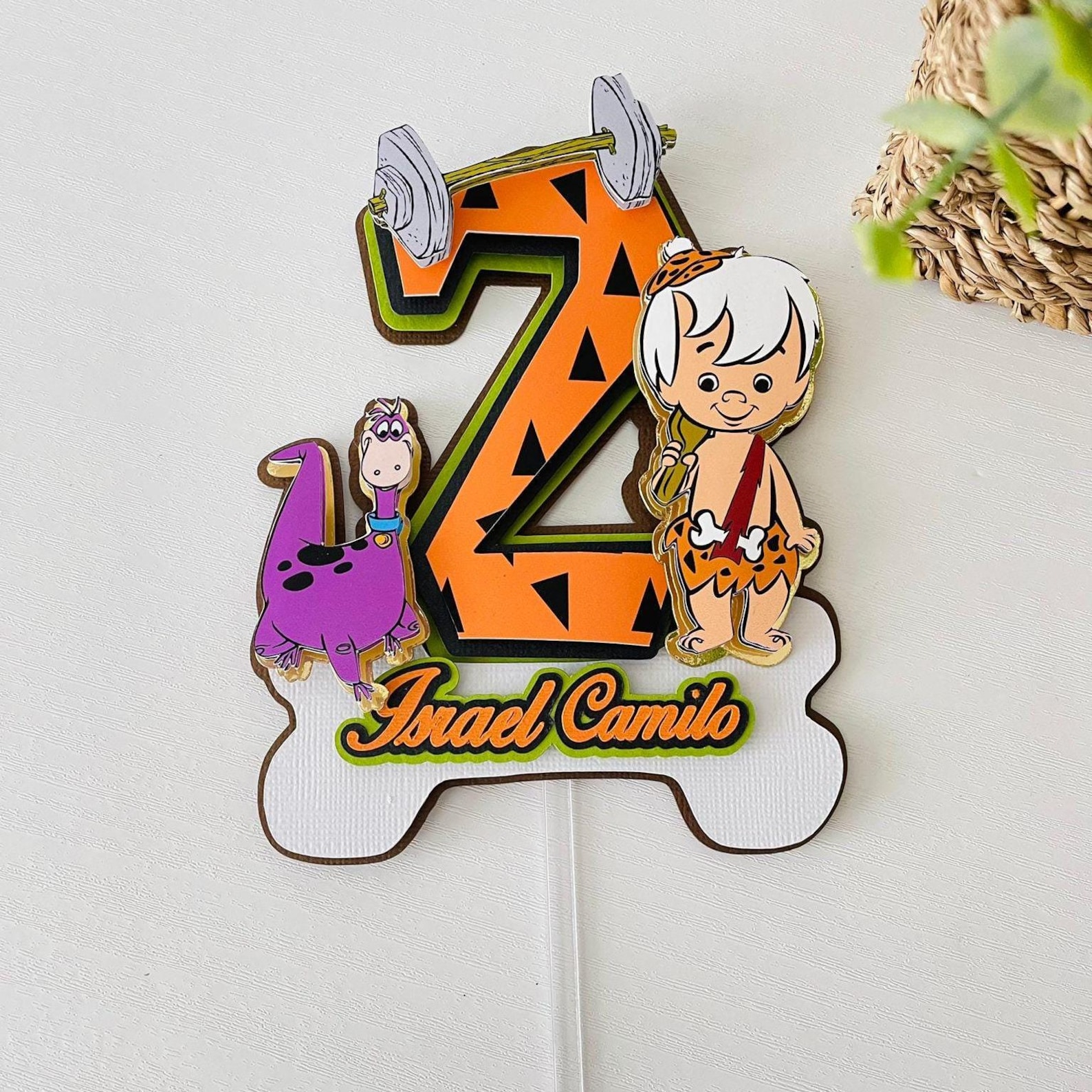 Bam Bam Flintstone Cake Topper/bam Bam Birthday/bam Bam Flintstones ...