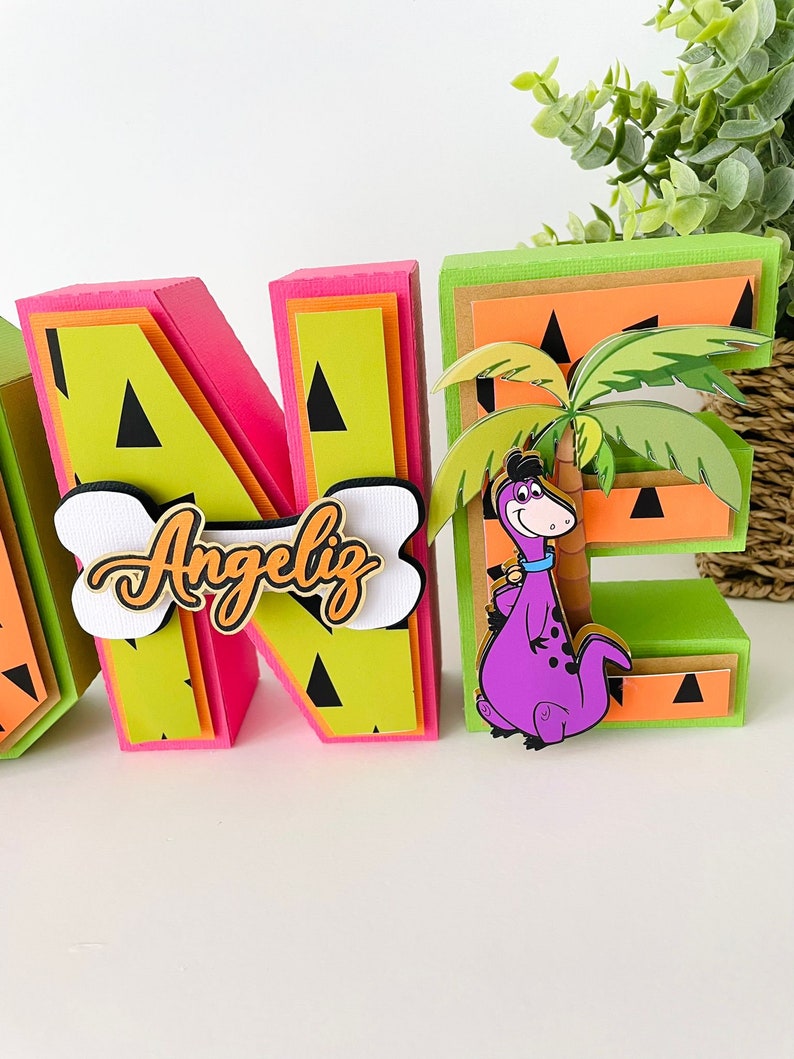 Pebbles 3D Letters/pebbles Birthday/pebbles Flintstones Birthday Party ...