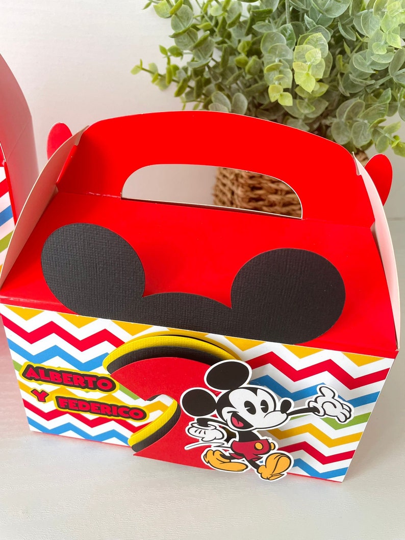 Mickey Mouse Birthday Treat Box: Personalized Party Favor - Etsy