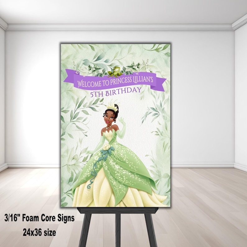 Princess Tiana Welcome Sign Printed Foam Core 24x36 Sign - Etsy