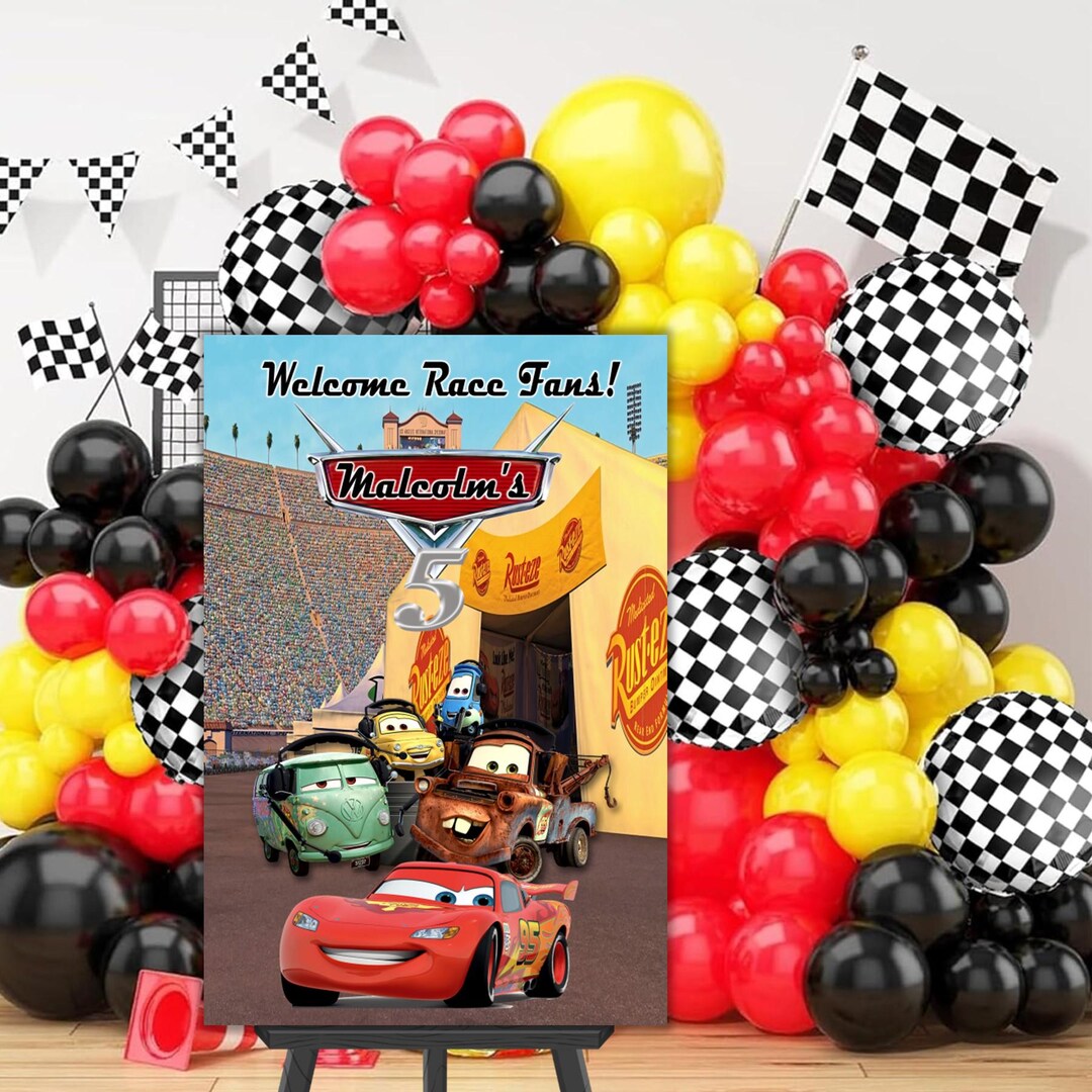 Racing Cars Welcome Sign Printed Foam Core 24x36 Sign - Etsy