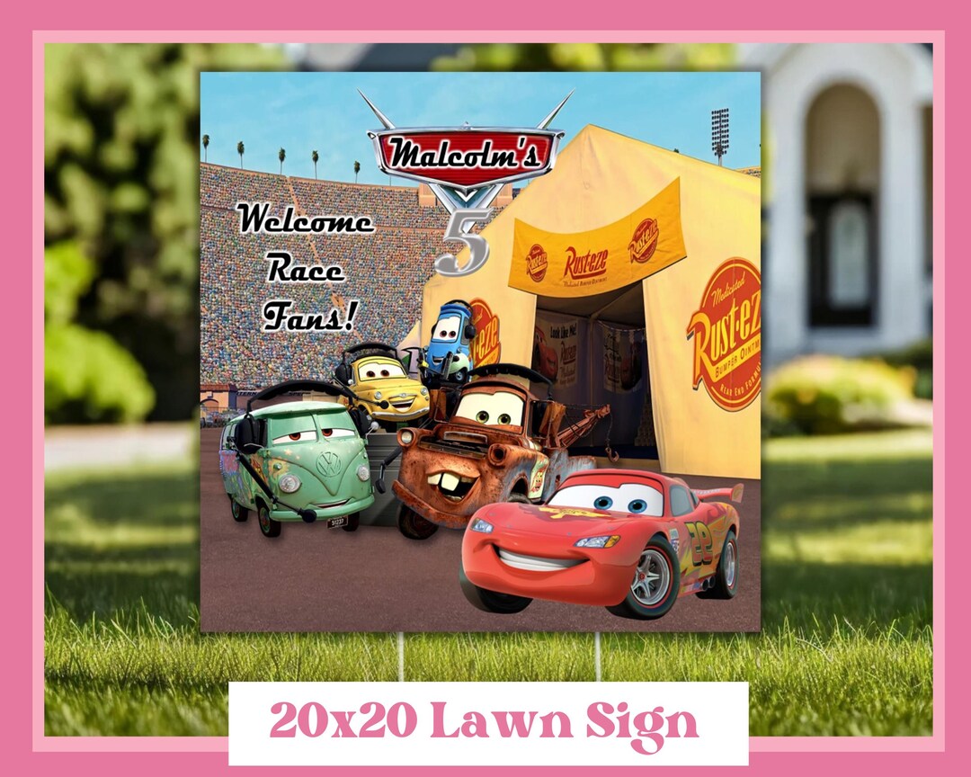 Racing Cars Sign 20x20 4mm or 10mm Coroplast - Etsy