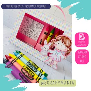 Coloring Box Template, Suitcase With Crayons Holder, Crayons Gift Cut ...