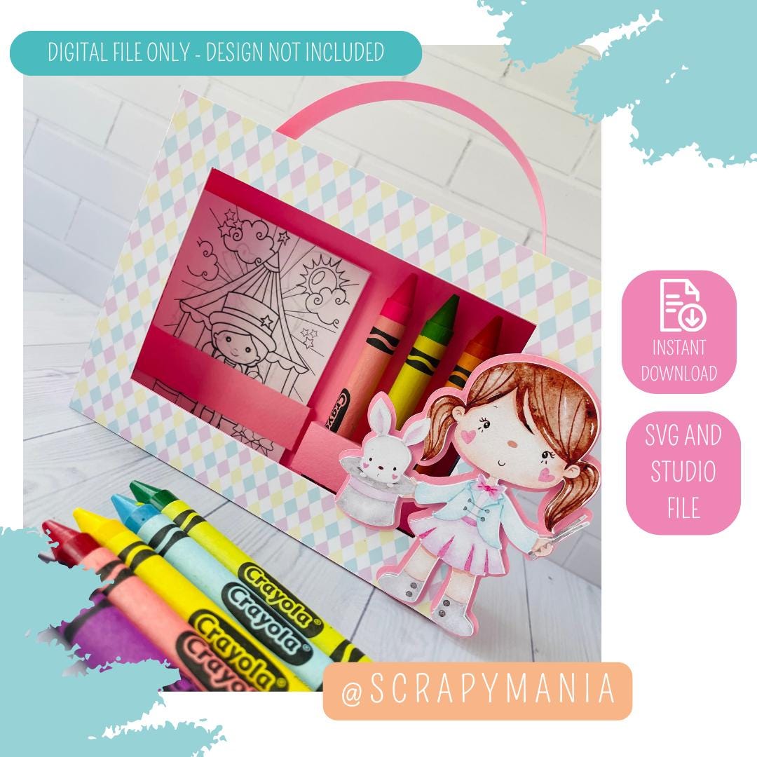 Coloring Activity Box Template, Suitcase Crayon Holder (digital Product ...