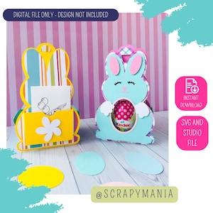 Easter Bunny-shaped Box Template With Crayons and Chocolate Egg Holder ...